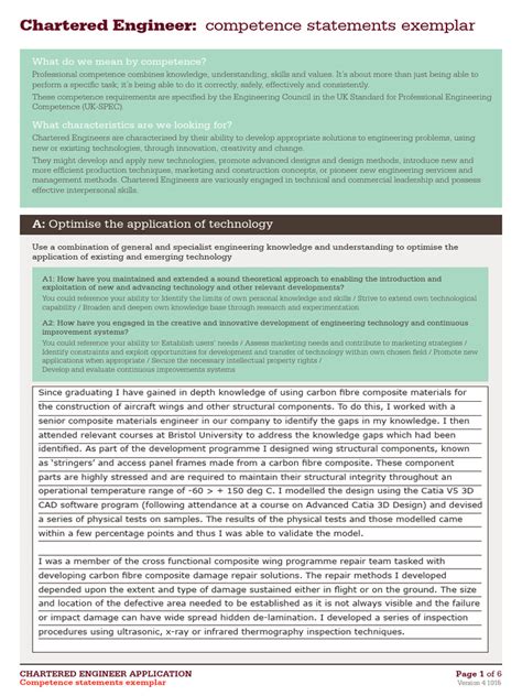 Imeche Ceng Competence Exemplar V63 Mark Up Pdf