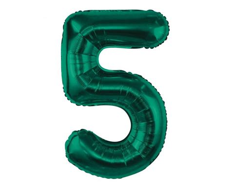 BALON CYFRA 5 85cm BUTELKOWA ZIELEŃ Partymarket