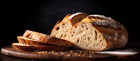 Premium Ai Image Freshly Baked Artisan Sourdough Bread Sliced And