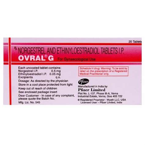Ovral G Tablet At ₹ 2588strip Estradiol Tablets In Bengaluru Id
