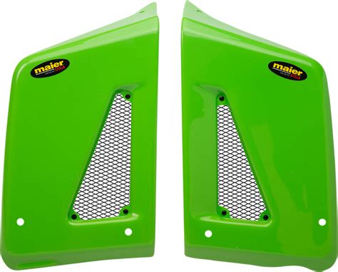 Maier Radiator Covers Shrouds Pair Green For 1987 2007 Kawasaki Klr 650