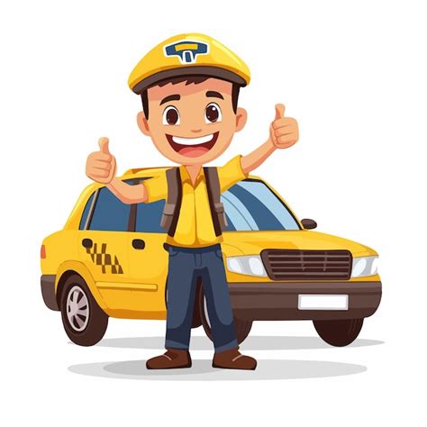 Conductor de taxi profesional que muestra las direcciones Ilustración