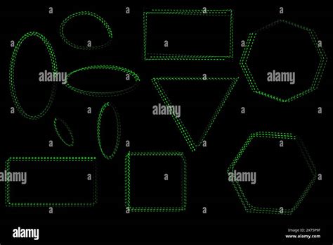 Hand Drawn Dashed Line Different Shapes And Line Art Doodles For