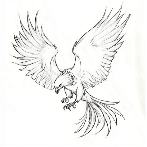 Soaring Thunderbird Tattoo Sketch Design Tattoos Wizard Designs