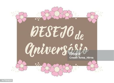 포르투갈어 생일 소원 손으로 그린 레터링이 있는 잉크 그림 데 레 호 드 애니 베리 아 리오 공휴일에 대한 스톡 벡터 아트 및