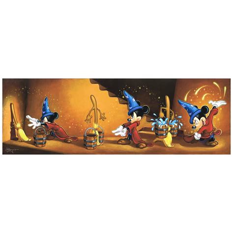 Animated 12hx36w By Tim Rogerson Disney Sorcerer Fantasia Mickey Fine
