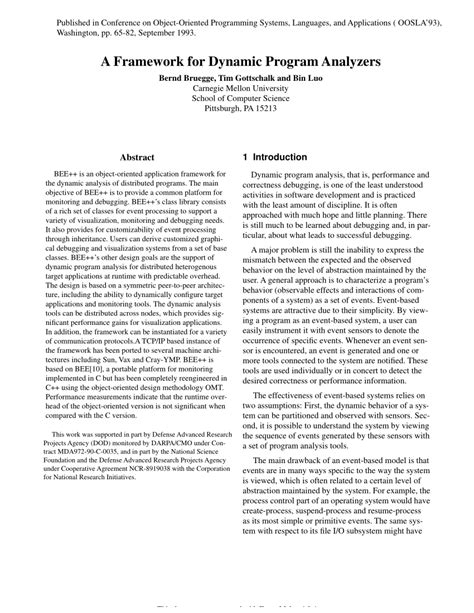 Pdf A Framework For Dynamic Program Analyzers