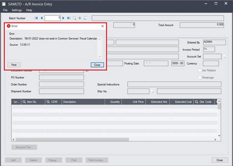 Fiscal Year Error For Transaction In Sage 300 Erp Sage 300 Erp Tips