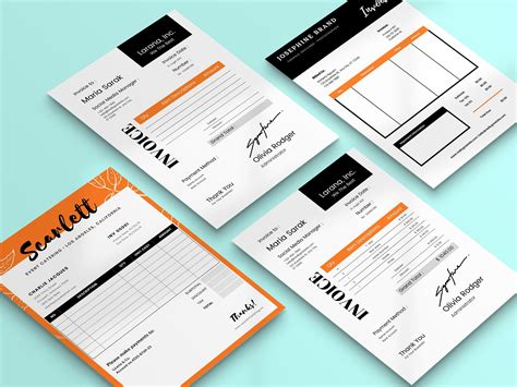 Custom Invoice Template Order Form Invoice Digital Invoice Receipt Letterhead Canva Template