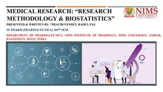 I Medical Research Unit Iii Research Methodology Biostatistics Pptx