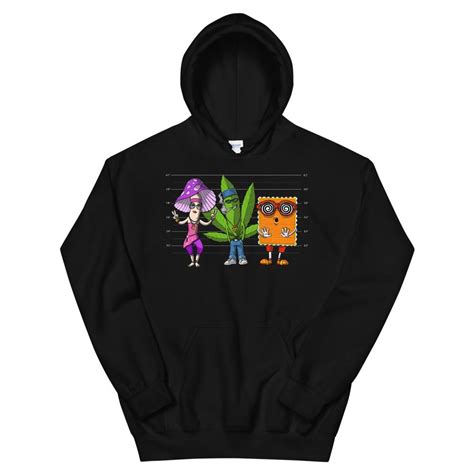 Psychedelic Hippie Stoner Weed Mugshot Hoodie Psychonautica