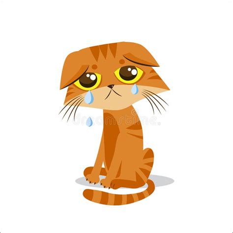 Унылый плача кот Alien кот шаржа избегает вектор крыши иллюстрации