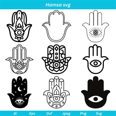 Hamsa Hand Svg Hamsa Hand Clipart Hamsa Hand Vector Evil Eye Svg