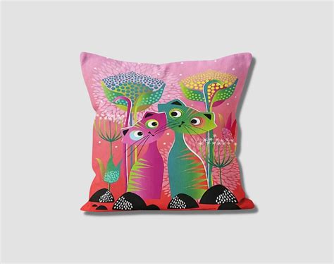 Cat Pillow Covers Cat T Ideas Cat Pillow Case Decorative Etsy