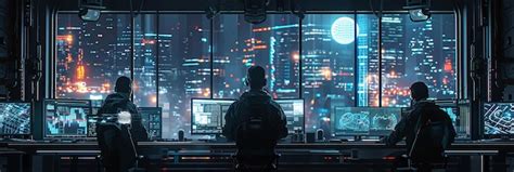 A Cybersecurity Team Monitoring Systems For Cyber Threats Premium Ai Generated Image