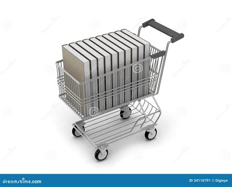 Shopping Cart Full Of Books Stock Illustration Illustration Of Cart