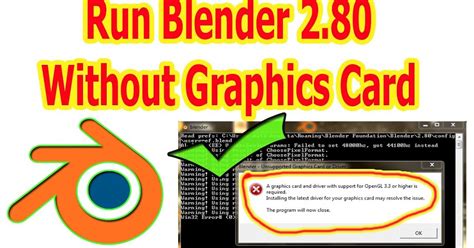 How To RUN BLENDER 2 8 Without Graphics Card 2019