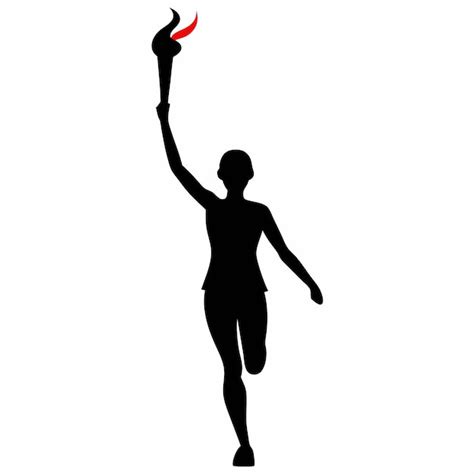 Premium Vector A Standing Sports Man Holding A Torch Vector Art Illustration