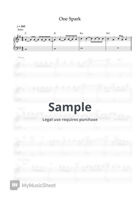 Twice One Spark Easy Piano Sheet Sheet Music By Pianella Piano