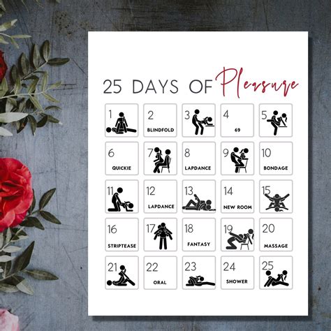 Sexy Advent Calendar For Couples Sex Challenge Printable Sex Game Etsy