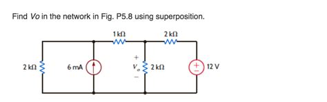 Solved Find V 0 In The Network In Fig P5 8 Using Chegg