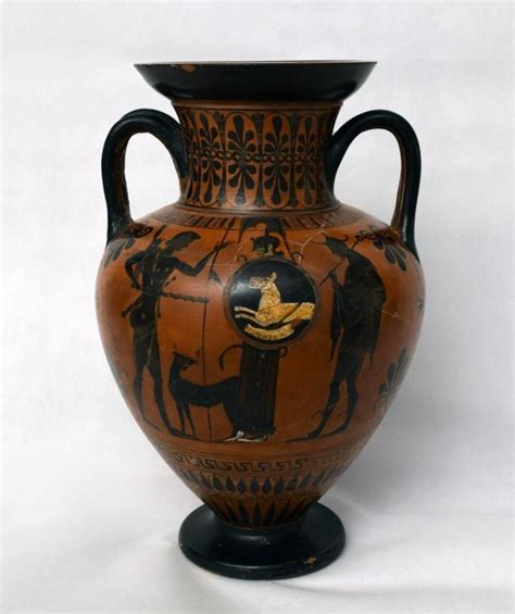 Attic Black Figure Neck Amphora With Athena Herkales And Hermes Works Reading Public Museum