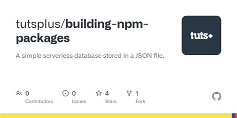 GitHub Tutsplus Building Npm Packages A Simple Serverless Database Stored In A JSON File