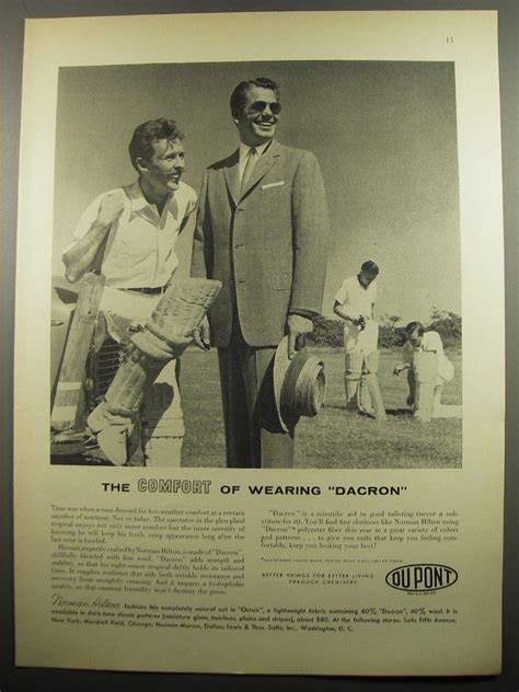 1955 Du Pont Dacron Suit By Norman Hilton Ad The Comfort Of Wearing