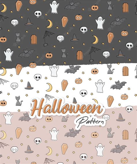 Premium Vector Hand Drawn Halloween Vector Pattern
