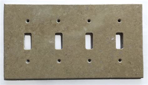 Walnut Travertine Quadruple Toggle Switch Wall Plate Switch Plate