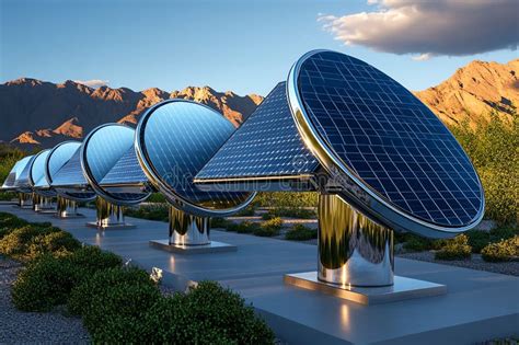 Solar Power Solar Arrays Reflection And Bright Shown In A Bright