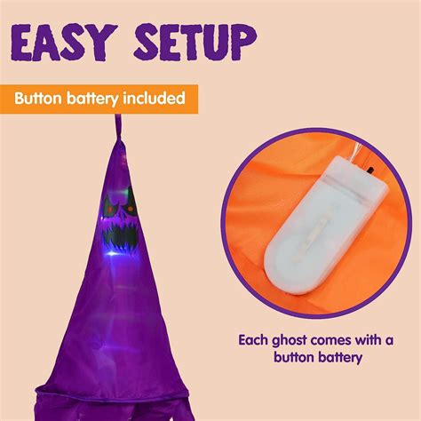 Joyin 24 Light Up Hanging Ghost 10 Pack