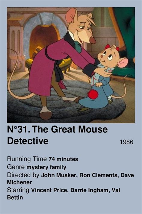 Minimalist Poster Disney Great Mouse Detective In 2023 The Great