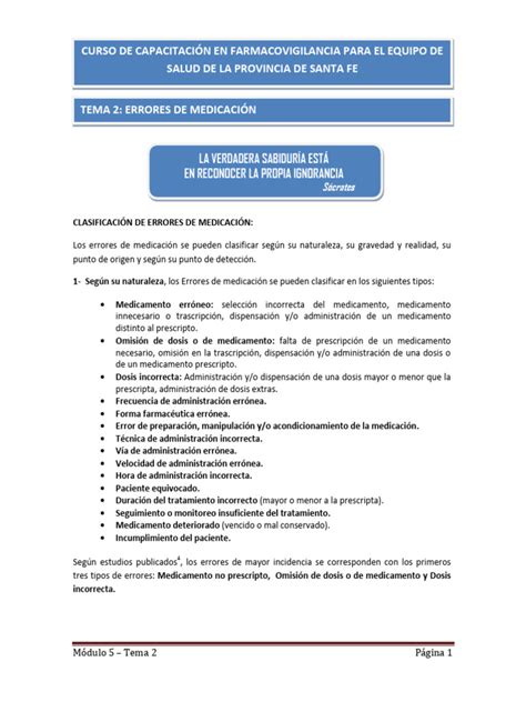 Errores De Medicacion Pdf Medicamentos Con Receta Farmacia