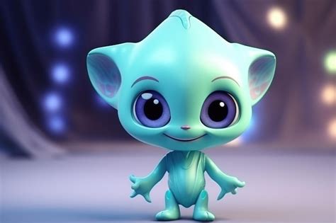 Premium Ai Image Cute And Adorable 3d Cartoon Alien