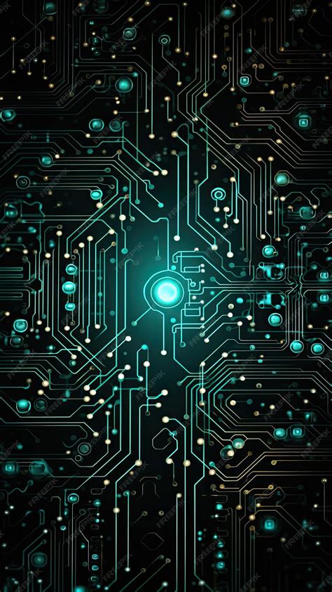 Premium Photo Circuitry Patterns With Glowing Nodes Wallpaper For The Phone