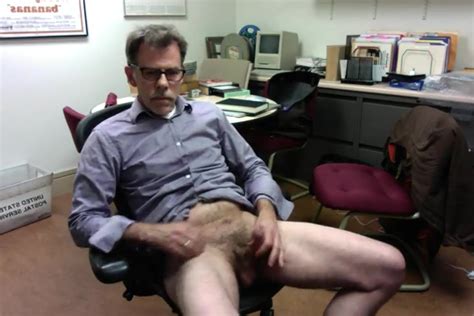 Nerdy College Professor Jerks Off During Office Hours
