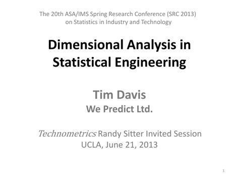Pdf Comment Dimensional Analysis In Statistical Engineering