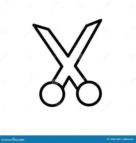 Papper Cut Scirssors Icon Vector Isolated On White Background Papper