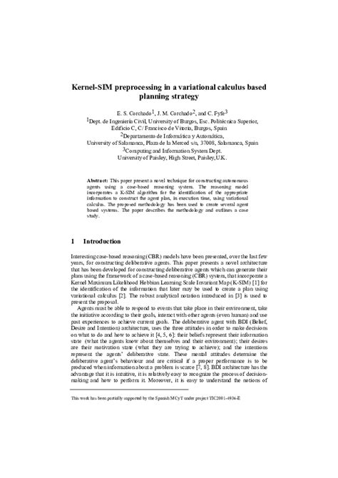 pdf kernel sim preprocessing in a variational calculus based planning