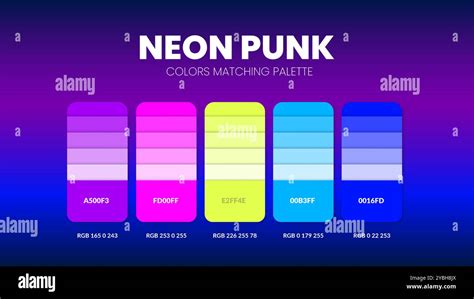 Color Palette Guide In Neon Punk Colour Theme Collections Color