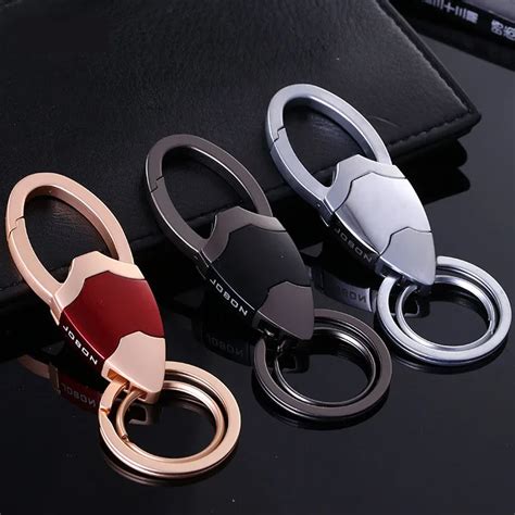 Double Loops Car Keychain Key Ring Waist Hanging Key Chain Key Holder