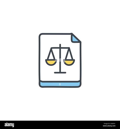 Legal Document Icon With Scales Of Justice Colorful Icon Of A Document