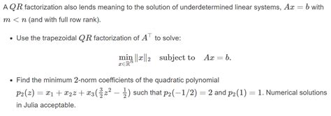 solved aqr factorization also lends meaning to the solution
