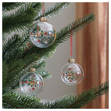 VINTERFINT Decoration Bauble Glass Red Green 7 Cm IKEA Lietuva