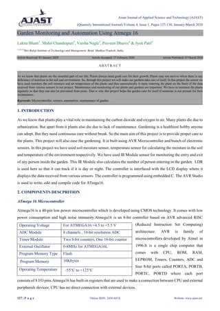 Garden Monitoring And Automation Using Atmega 16 PDF