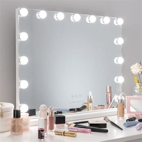 Miroir Maquillage Lumineux 15 Led 3 Modes 58x46x12cm Blanc Maisons Du