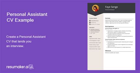 Personal Assistant Cv Examples Template And 20 Tips
