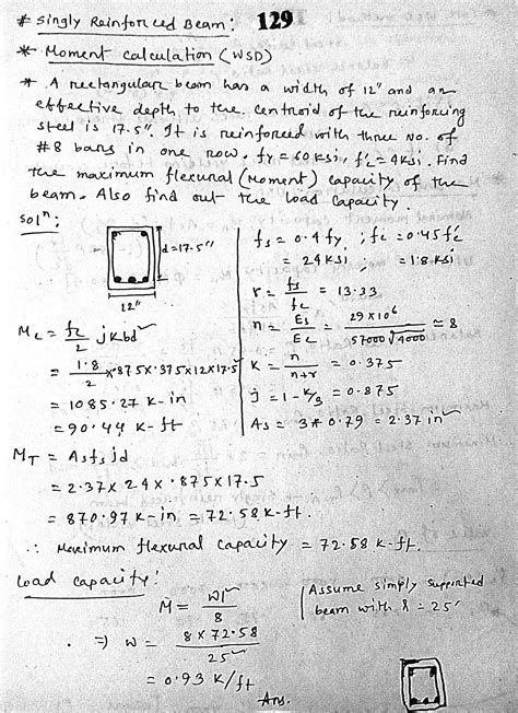 Civil Moment Calculation Wsd A Rectangular Beam Has A Width Of 12