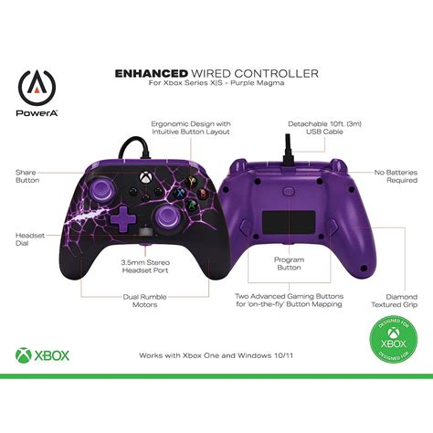 Powera Enhanced Control Alámbrico Xbox Series Purple Magma